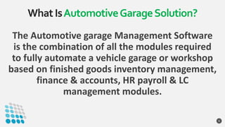 Automobile Garage management solution | PPTX