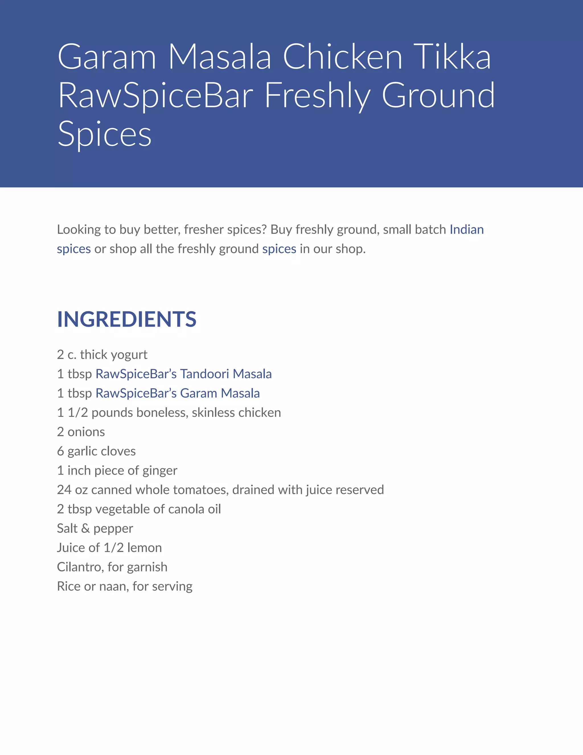 Garam masala chicken tikka | PDF