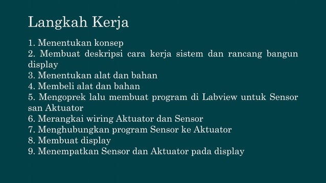 Garasi otomatis menggunakan arduino uno r3 dengan interface labview (full version) | PPTX