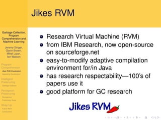 Garbage Collection, Program Comprehension and Machine Learning | PDF