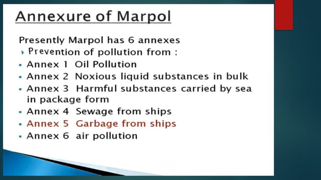 GARBAGE ANNEX 5 AS PER MARPOL REGULATION ON VESSEL.pptx