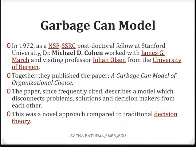 Garbage bin decision making | PPTX