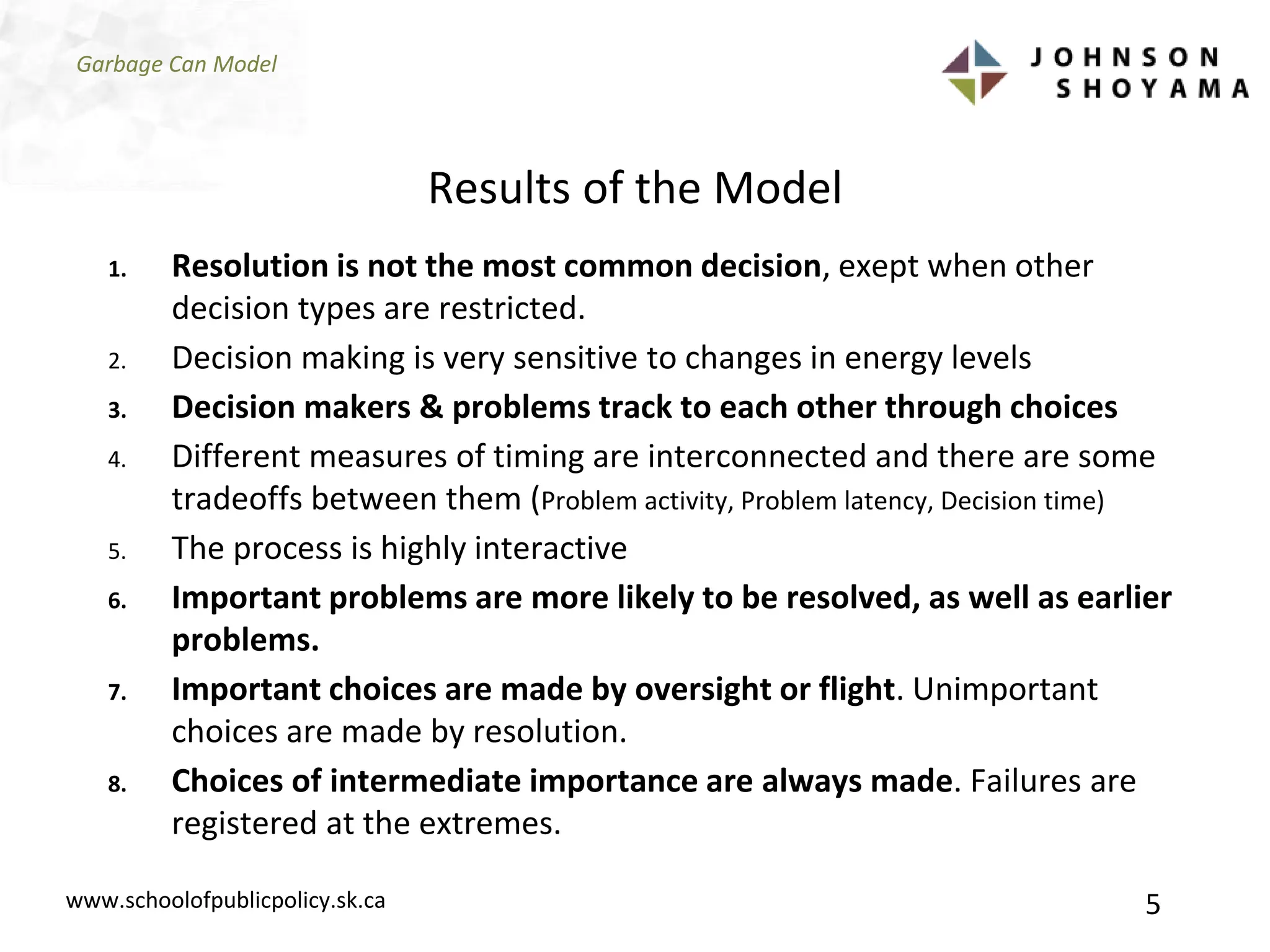 Garbage Can Model by Cohen, March and Olsen | PPT