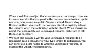 Garbage collection in C#,important topic | PPTX | Operating Systems | Computer Software and ...