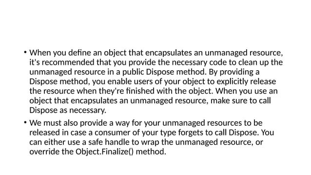 Garbage collection in C#,important topic | PPTX | Operating Systems ...