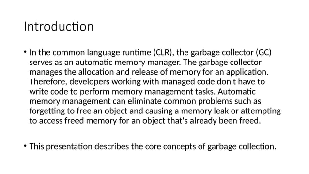 Garbage Collection In C Important Topic Pptx Operating Systems