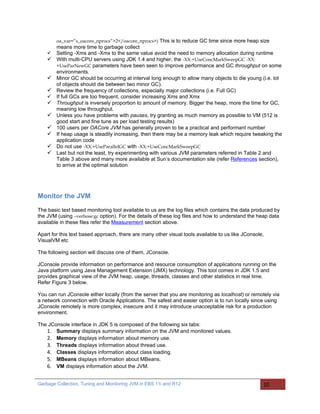 Garbage Collection, Tuning And Monitoring JVM In EBS 11i And R12 | PDF