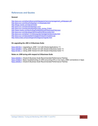 Garbage Collection, Tuning And Monitoring JVM In EBS 11i And R12 | PDF