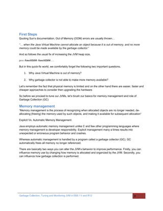 Garbage Collection, Tuning And Monitoring JVM In EBS 11i And R12 | PDF