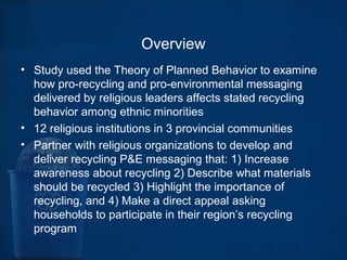 The Garbage Gospel: Using the TPB to Explain the Role of Religious ...