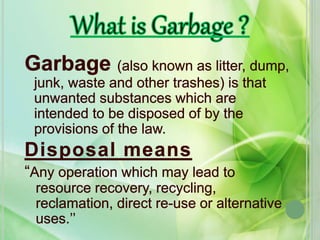 Garbage management | PPTX | Medical Health