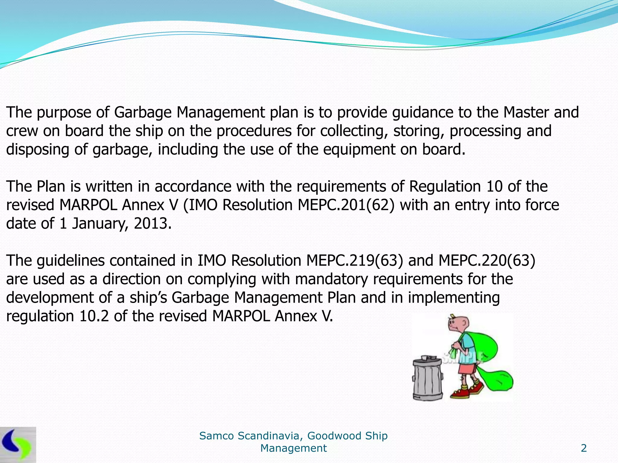Garbage management marpol 2012 training | PPSX