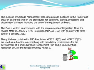 Garbage management marpol 2012 training | PPSX