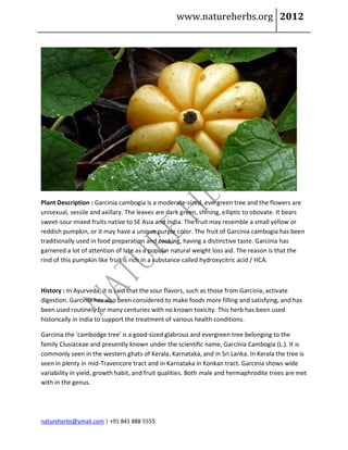Garcinia cambogia | PDF