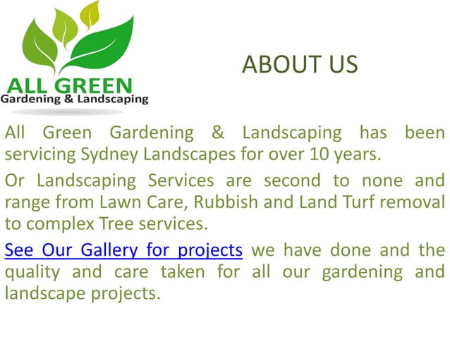 Gardening and Landscaping Experts - All Green Gardening | PPT Gardening and Landscaping Experts - All Green Gardening | PPT