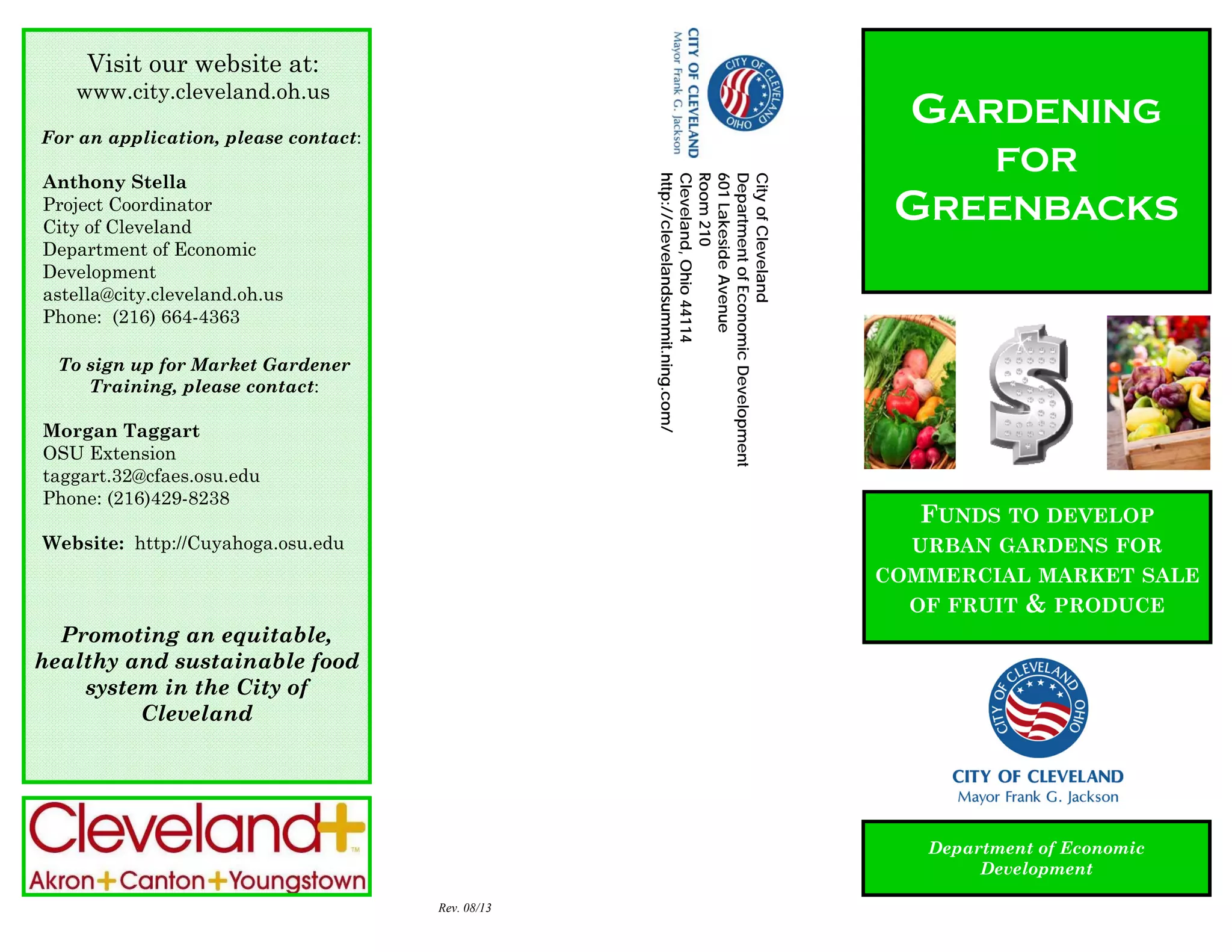 Big Ideas for Small Business: Gardening for Greenbacks Brochure 2013 | PPT