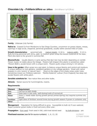 Gardening sheet fritillaria biflora | PDF