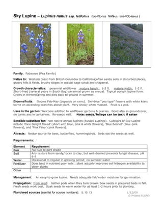 Gardening sheet lupinus nanus | PDF