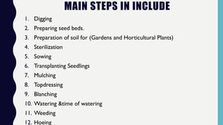 Garden operations - contd 2.pptx horticulture applied component. | PPT