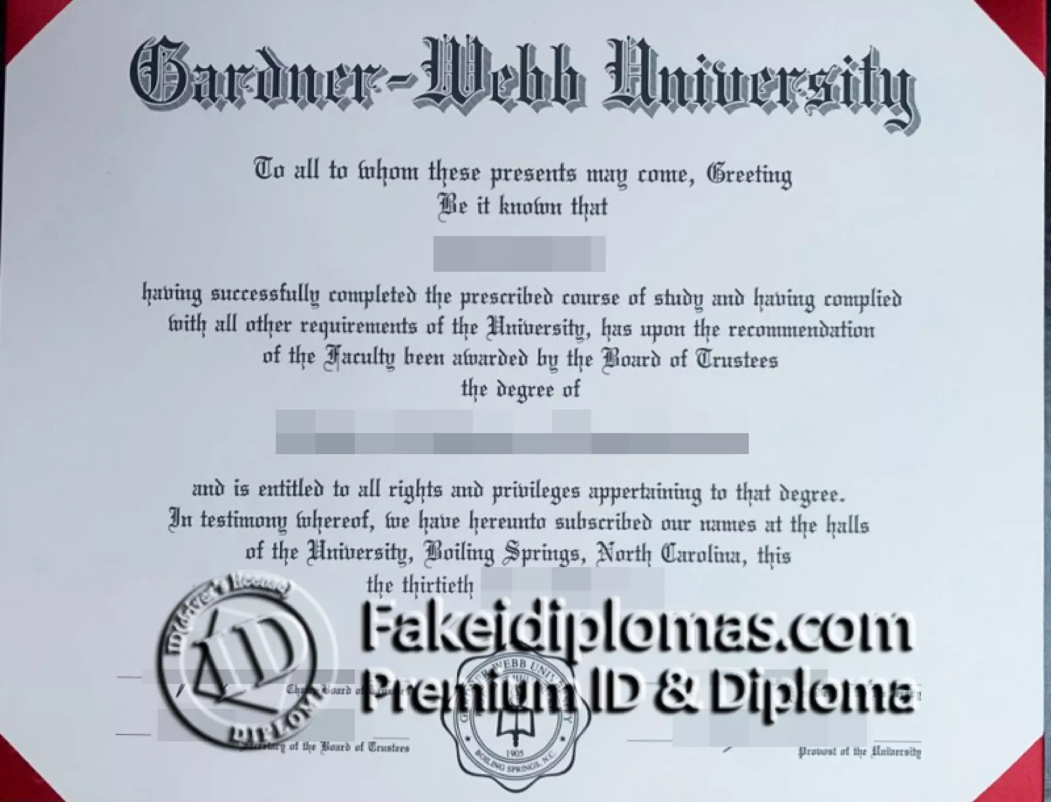 Gardner-Webb University diploma | PPT