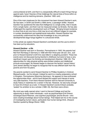Gardner Multiple Intelligences | PDF