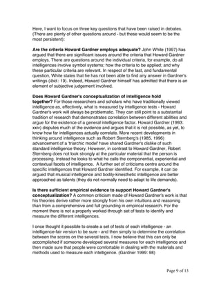 Gardner Multiple Intelligences | PDF