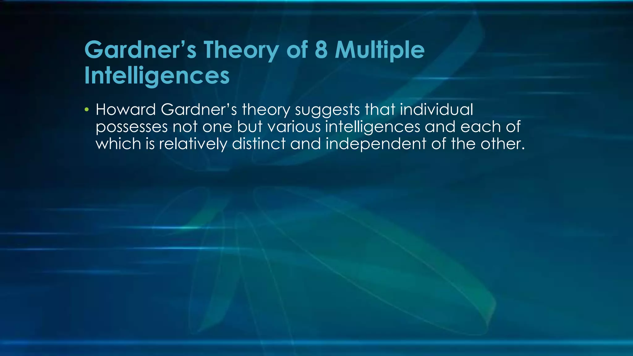Gardner’s multiple intelligence | PPT