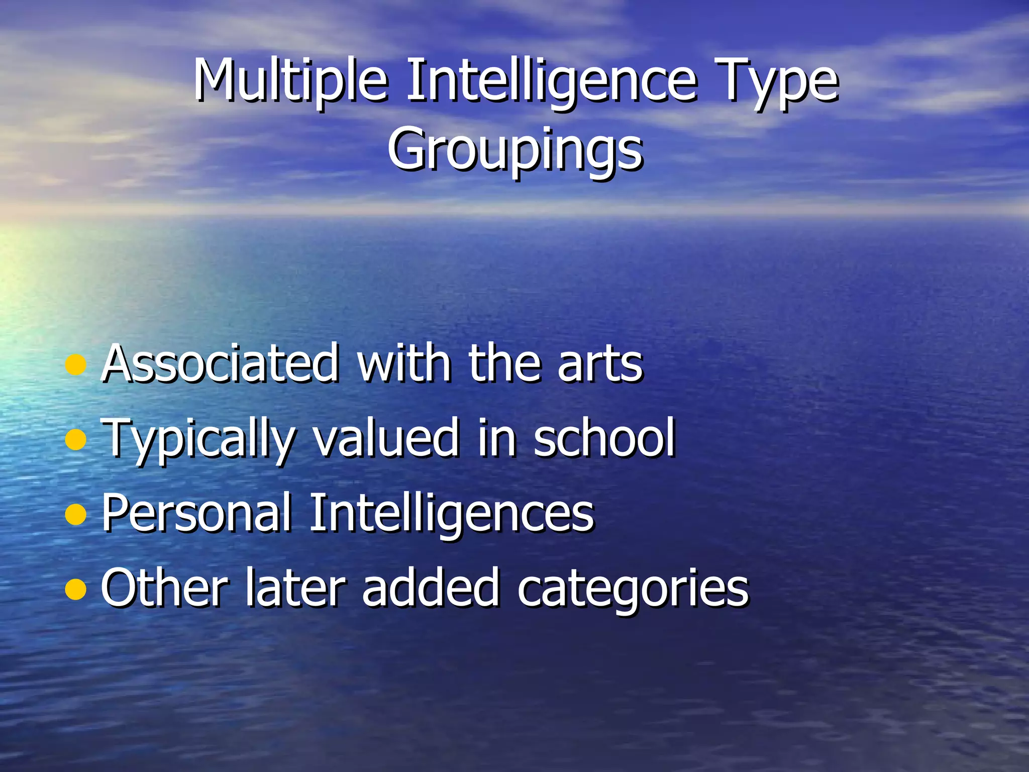 Gardners Multiple Intelligence Ppp 1 | PPT