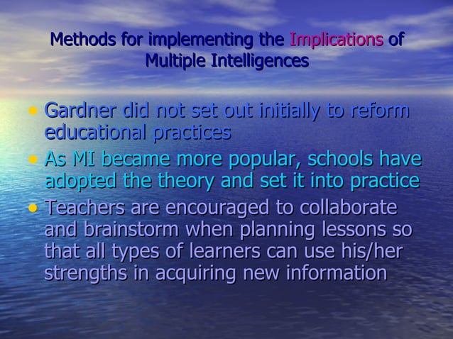Gardners Multiple Intelligence Ppp 1 | PPT