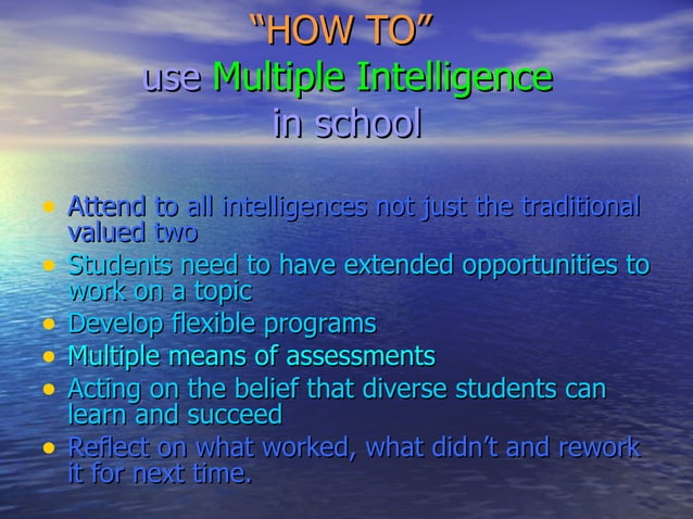 Gardners Multiple Intelligence Ppp 1 | PPT