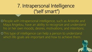 Gardner's Theory of Multiple Intelligences | PPTX