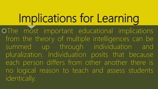 Gardner's Theory of Multiple Intelligences | PPTX