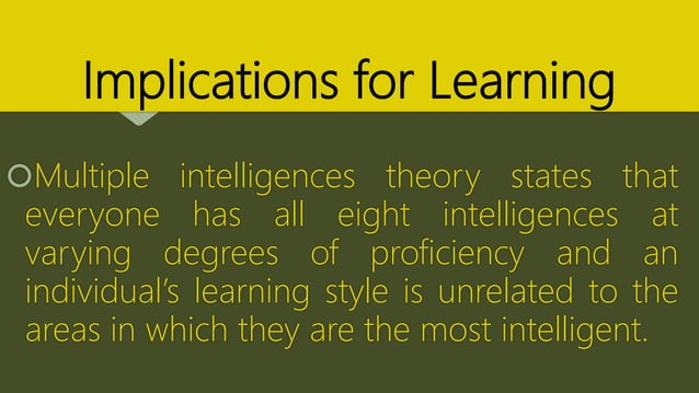 Gardner's Theory of Multiple Intelligences | PPT