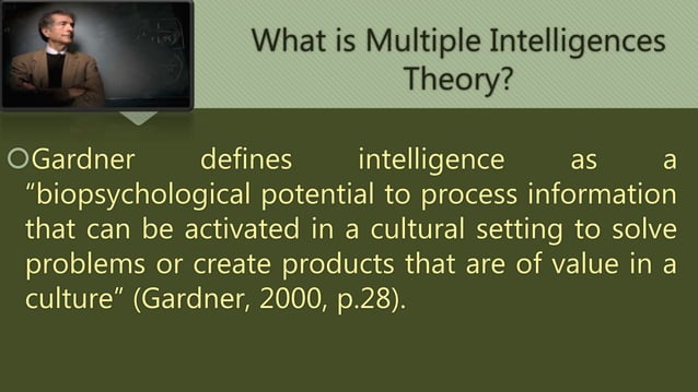 Gardner's Theory of Multiple Intelligences | PPT