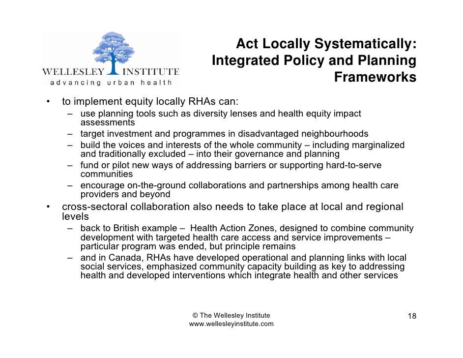 Policy Frameworks to Enhance Health Equity