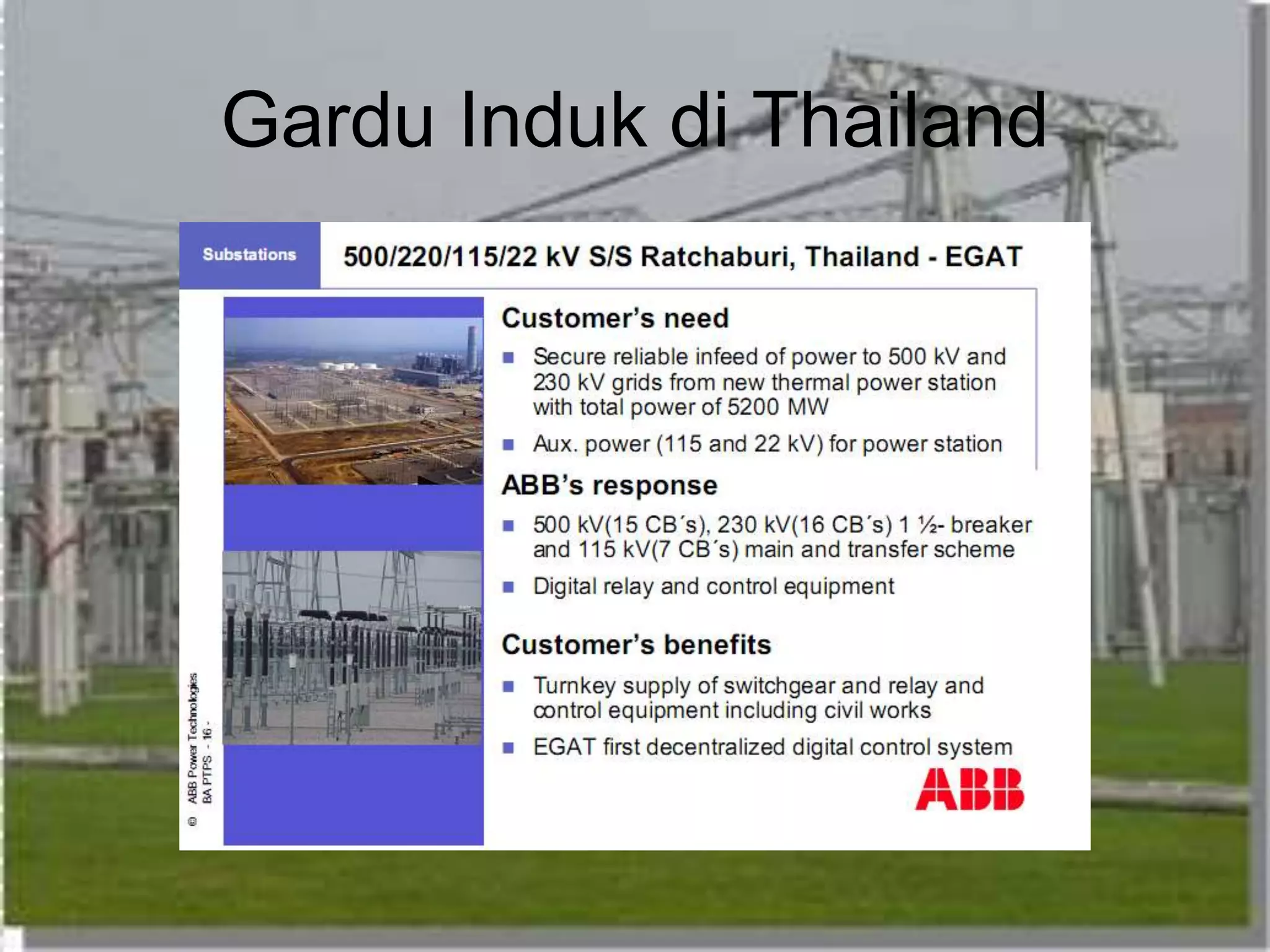 SUBSTATION ( GARDU INDUK ) | PPTX