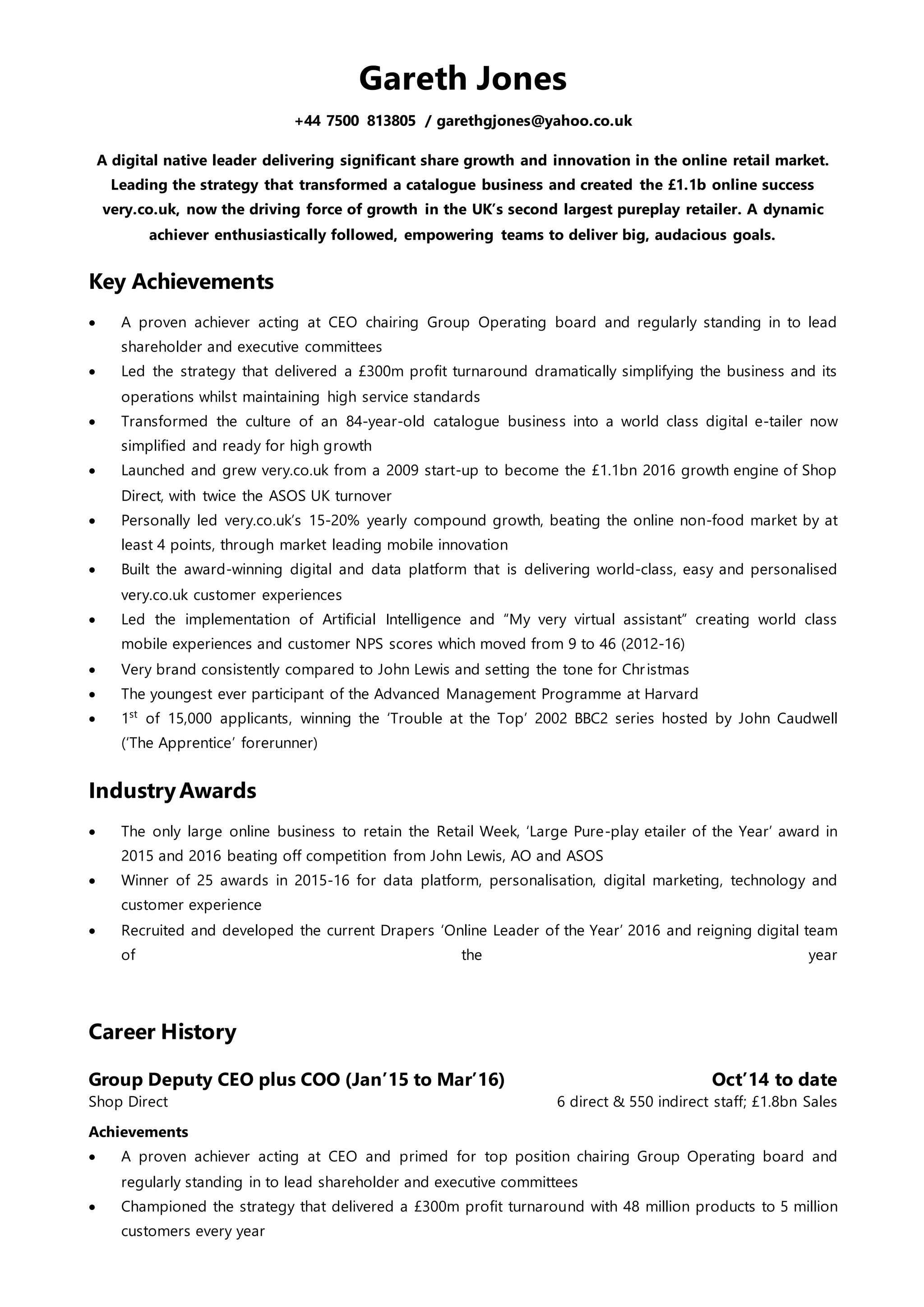 Gareth jones CV | PDF