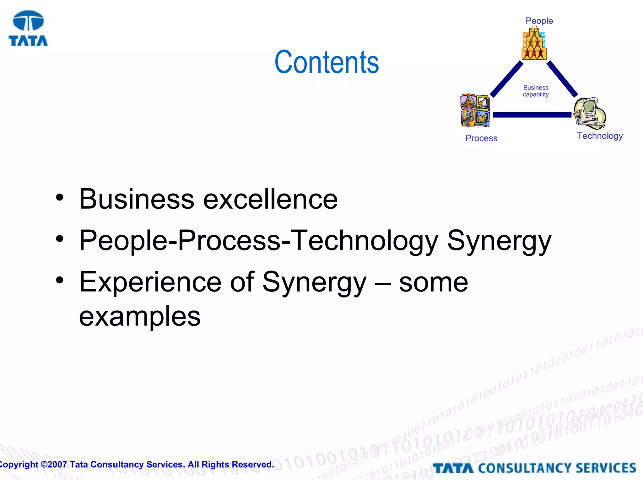 People, Process, Technology Synergy: a key to Business Excellence | PPT