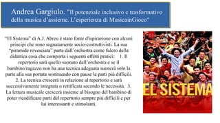 Il potenziale inclusivo e trasformativo della musica d'assieme. L'esperienza MusicaInGioco ...