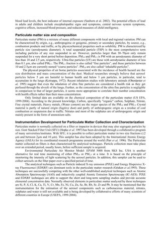 Airborne Particulate Matter And Human Health:Perspective And Case Study ...