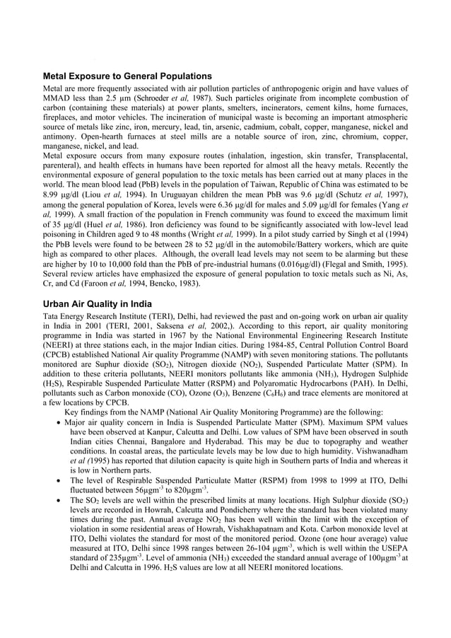 Airborne Particulate Matter And Human Health:Perspective And Case Study ...