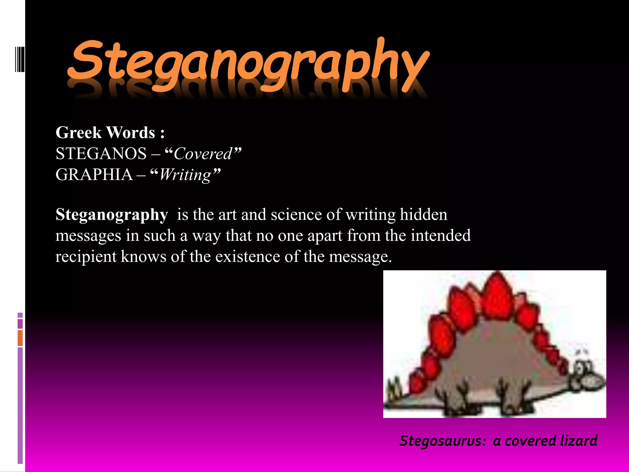 Cryptography and Steganography with watermarking | PPTX