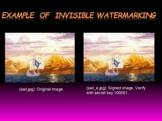 Cryptography and Steganography with watermarking | PPTX