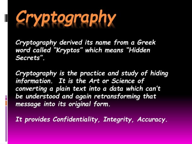 Cryptography and Steganography with watermarking | PPTX