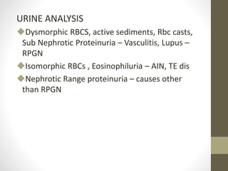 Approach to Rapidly Progressive Glomerulonephritis RPGN | PPTX