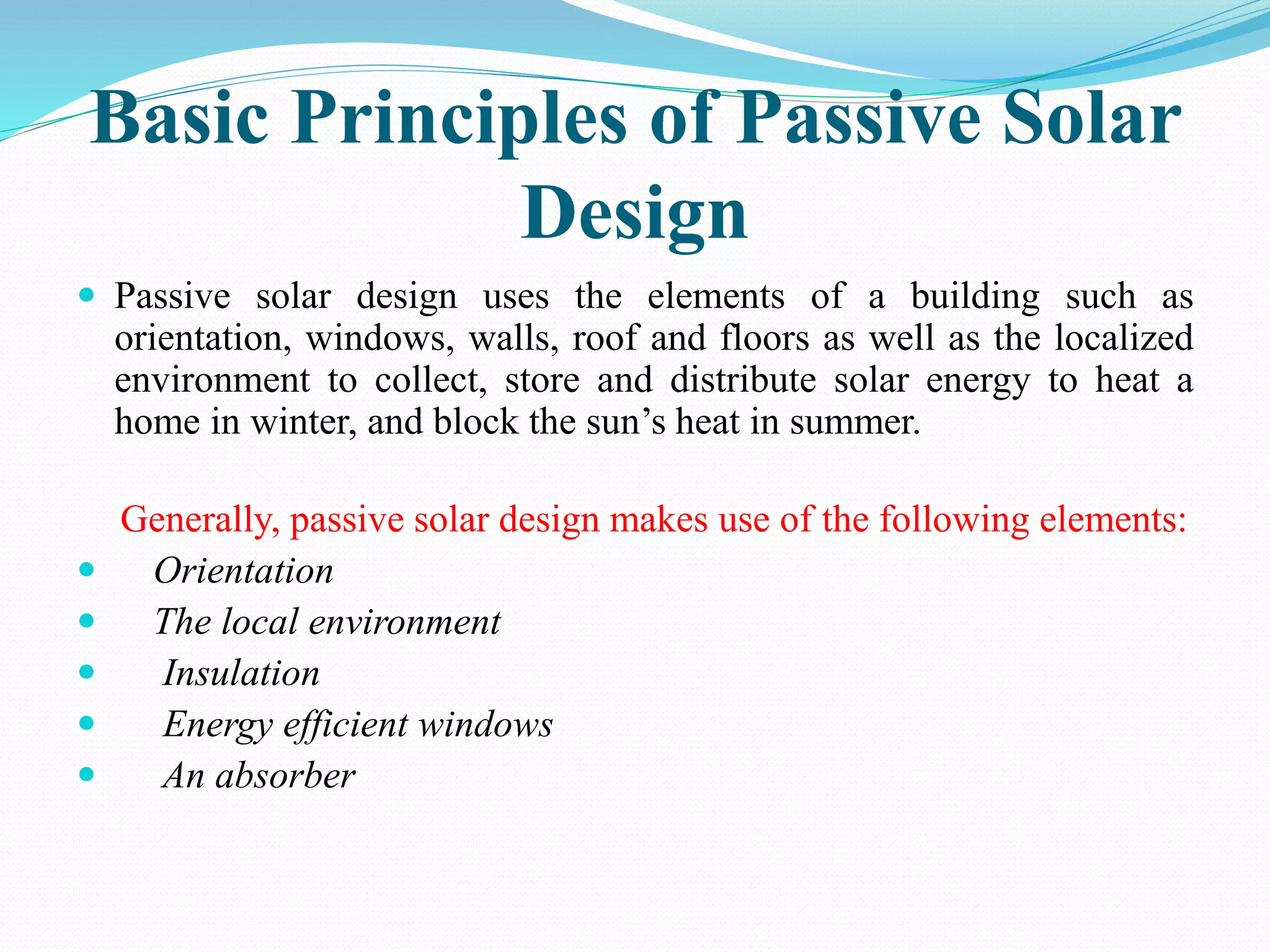 solar passive system for buildings | PPTX