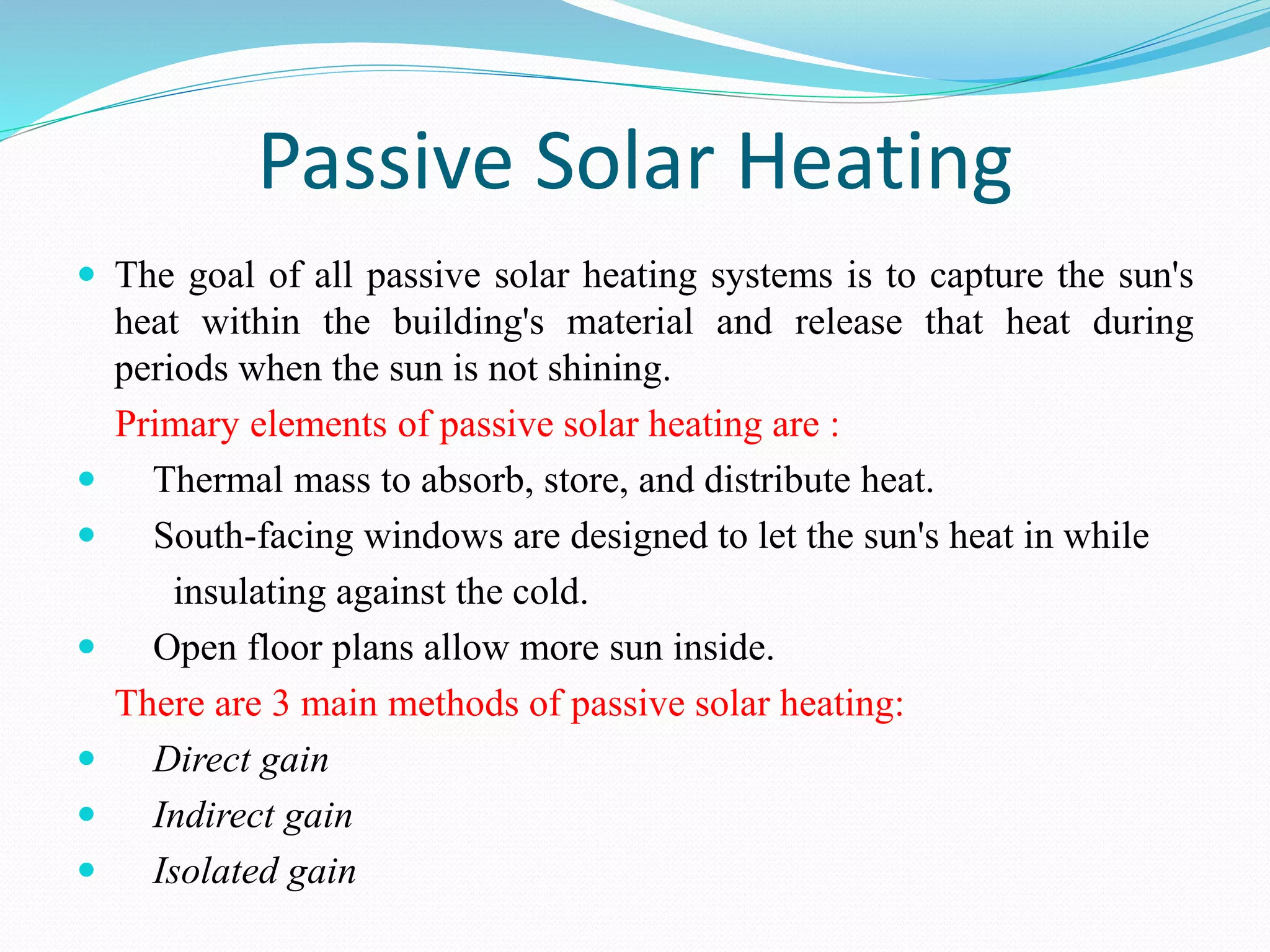 solar passive system for buildings | PPTX