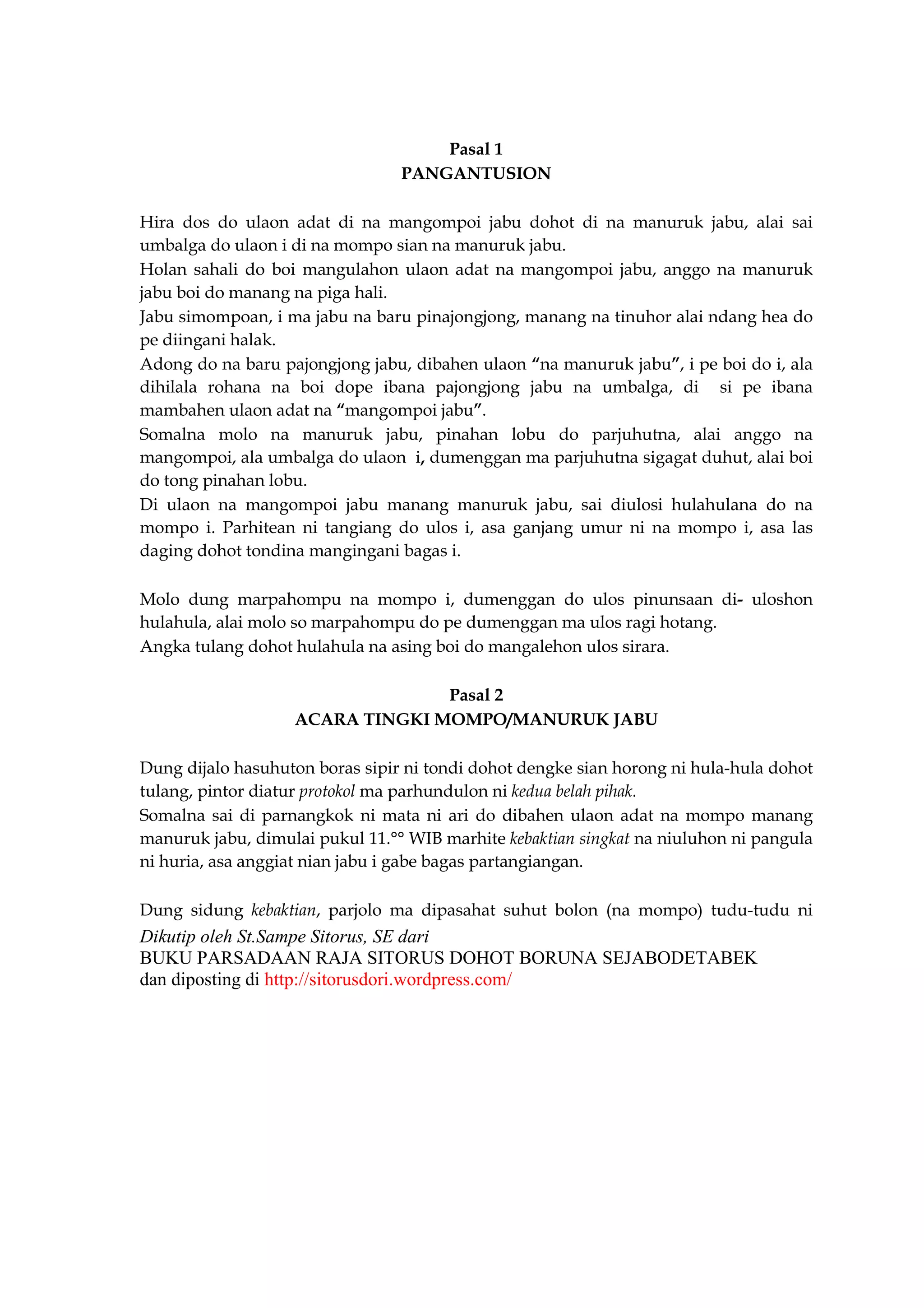 Garis besar-ruhut-paradaton-parsadaan-raja-sitorus-dohot-boruna-se ...