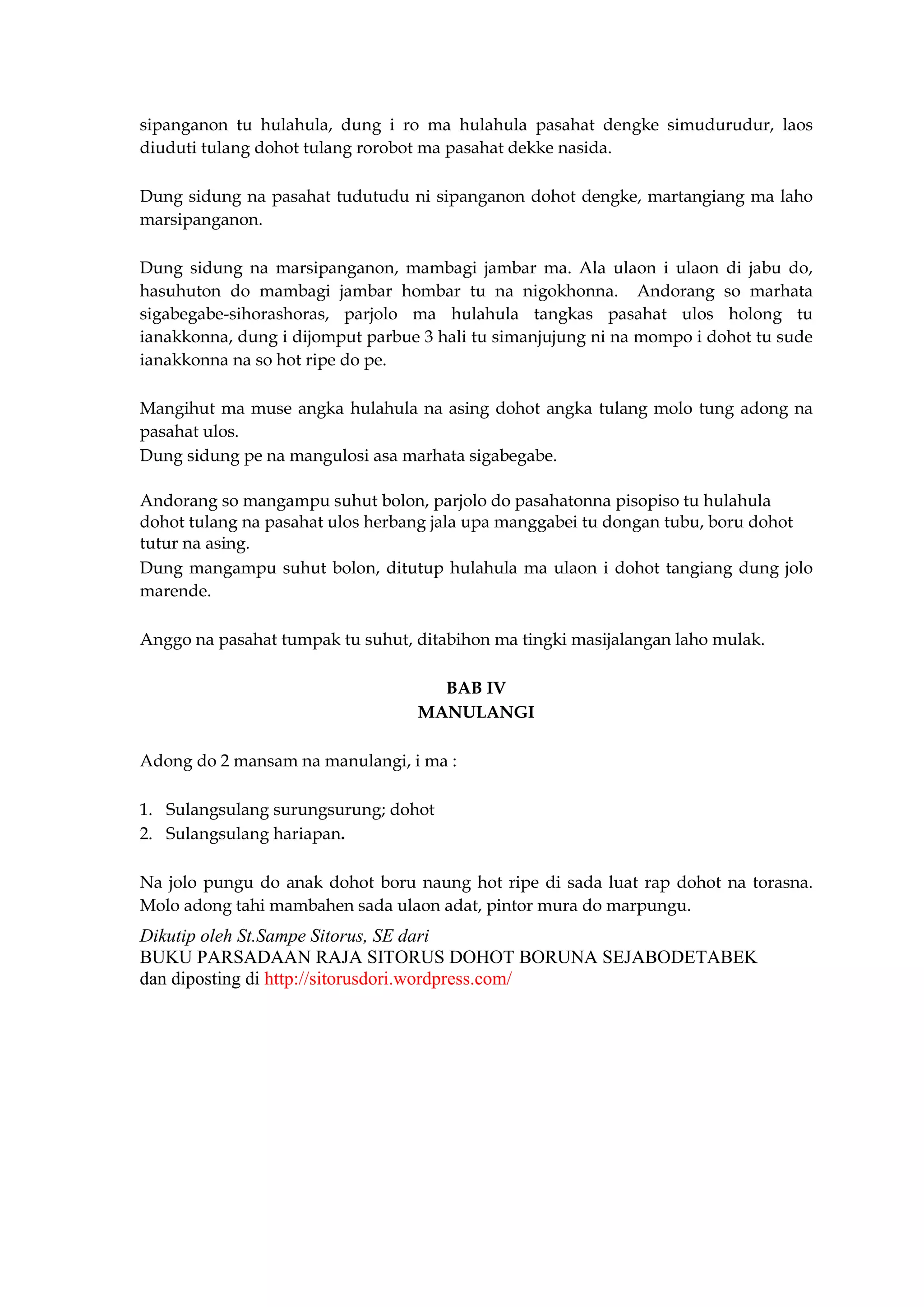 Garis besar-ruhut-paradaton-parsadaan-raja-sitorus-dohot-boruna-se ...