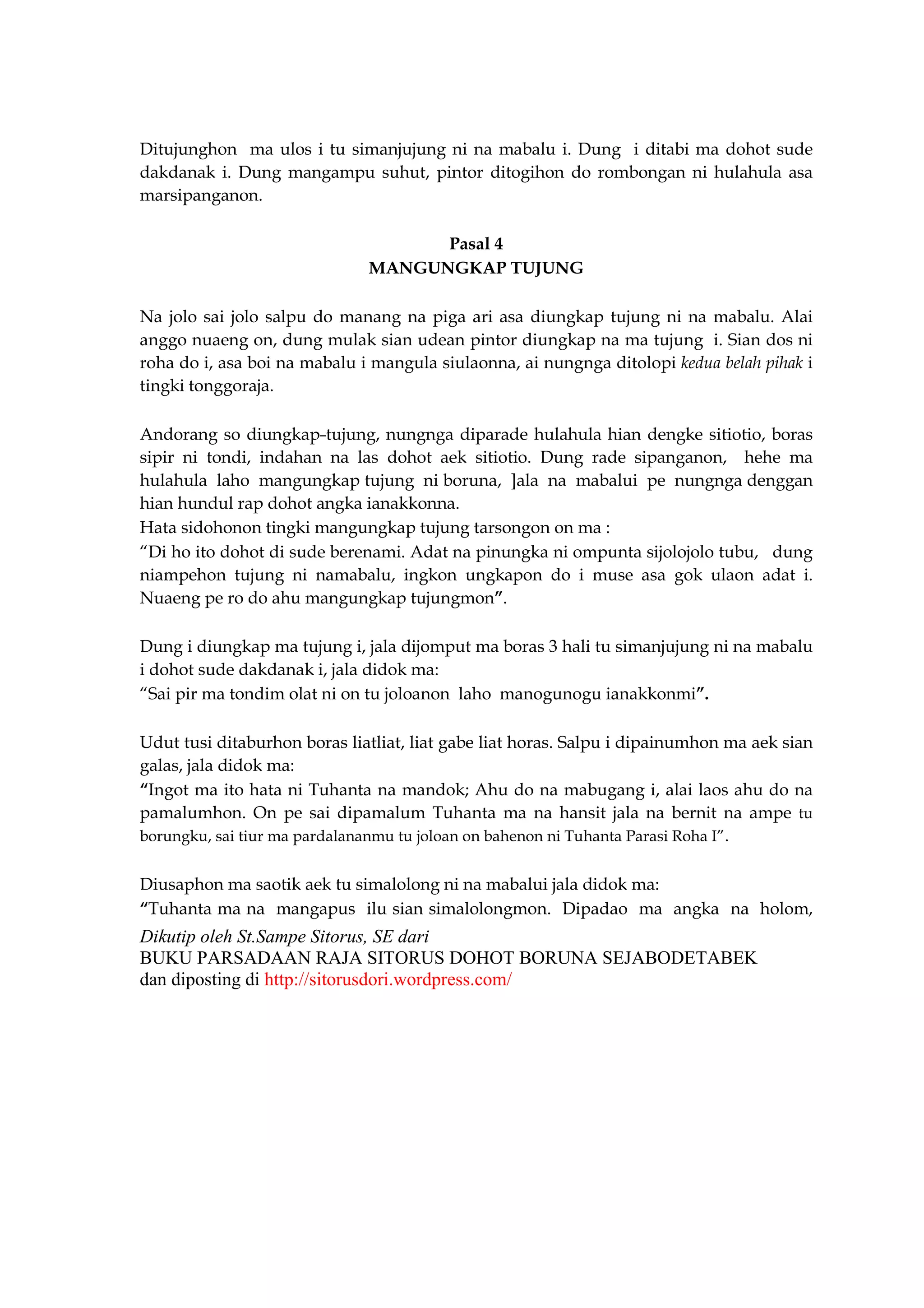 Garis besar-ruhut-paradaton-parsadaan-raja-sitorus-dohot-boruna-se ...